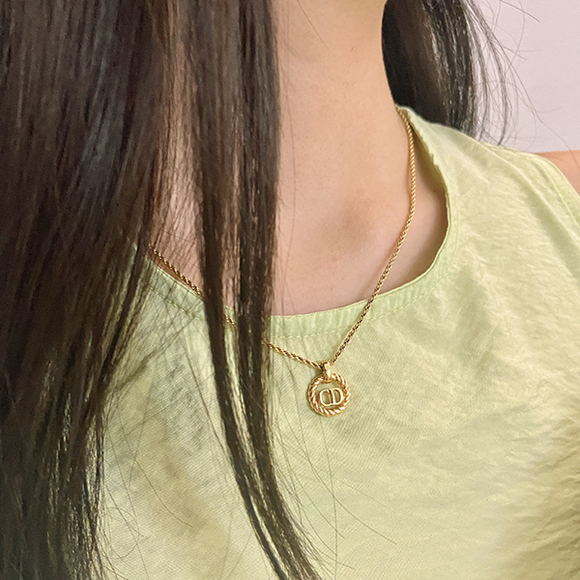 Dior | Jewelry | Dior Round Cutout Logo Necklace | Poshmark
